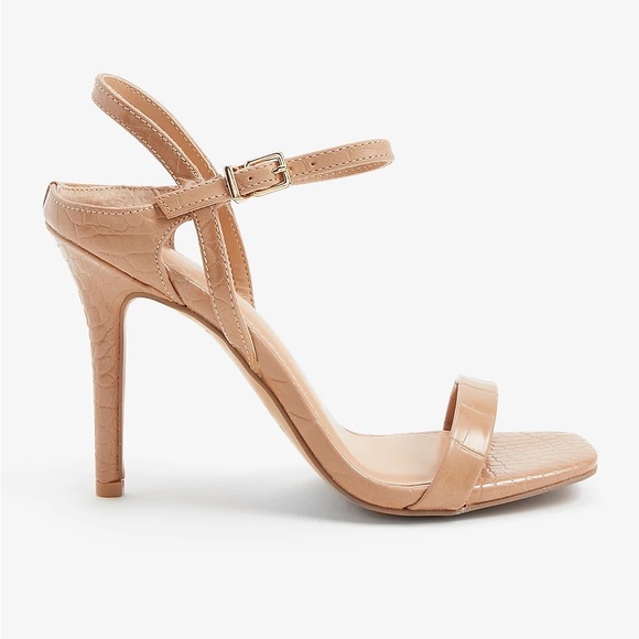 Express | Shoes | Newtextured Low Back Heeled Sandals | Poshmark